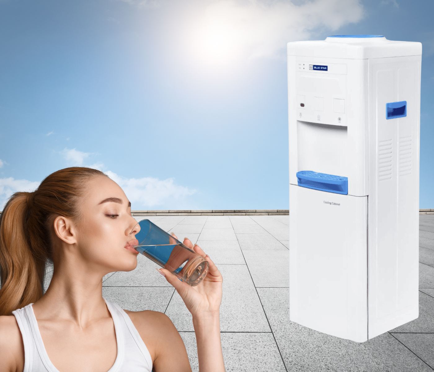 Blue Star BWD3FMRGA Water Dispenser with Cooling Cabinet | ME SHOP INDIA