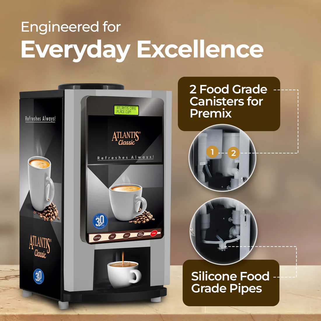 Atlantis Classic 2 Lane Coffee Machine | Fast & Easy Vending for Delhi ...