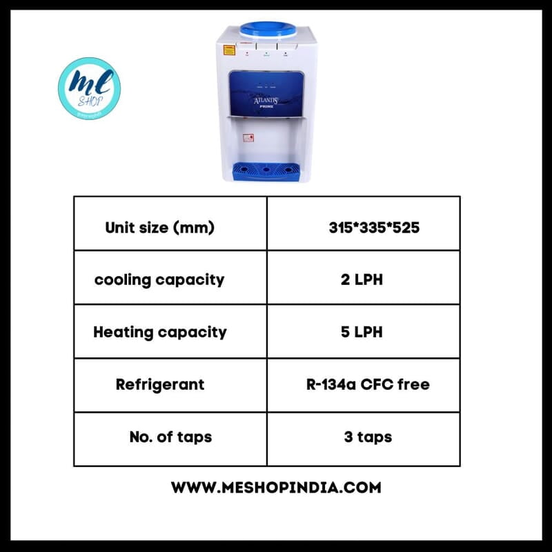Atlantis Prime Table top water dispenser with Hot cold and normal water ...